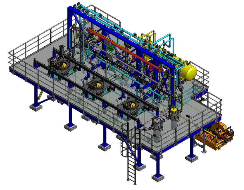 Skid mounted production scale plants
