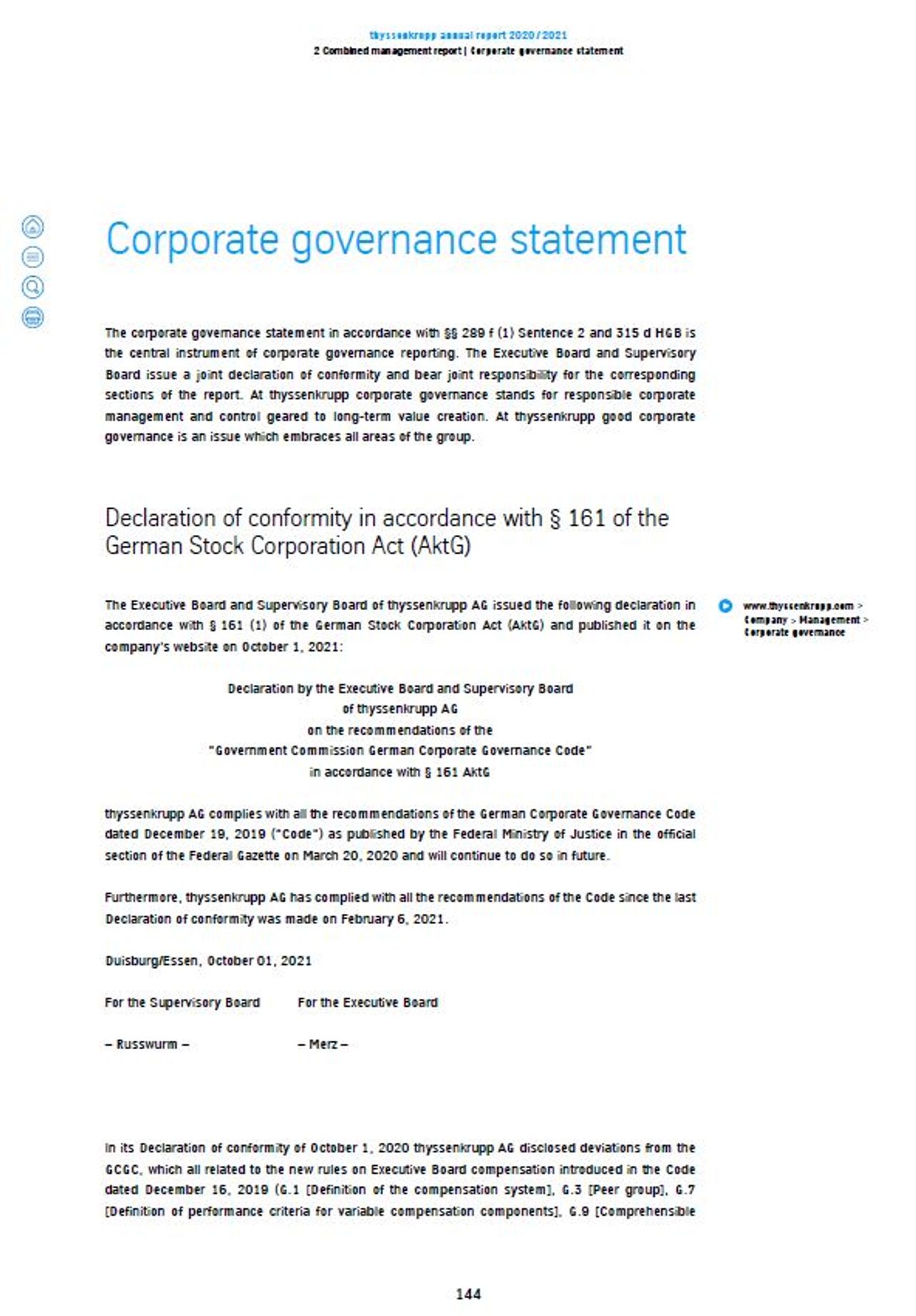 Corporate Governance Statement
