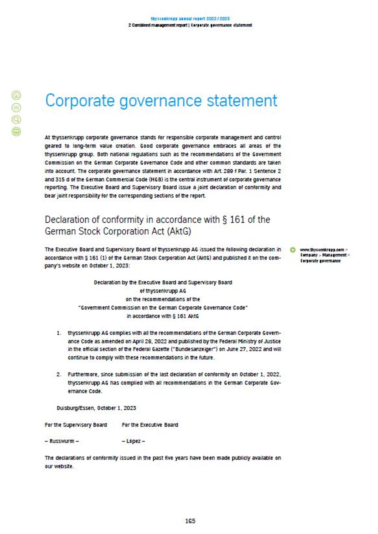 Corporate Governance Statement