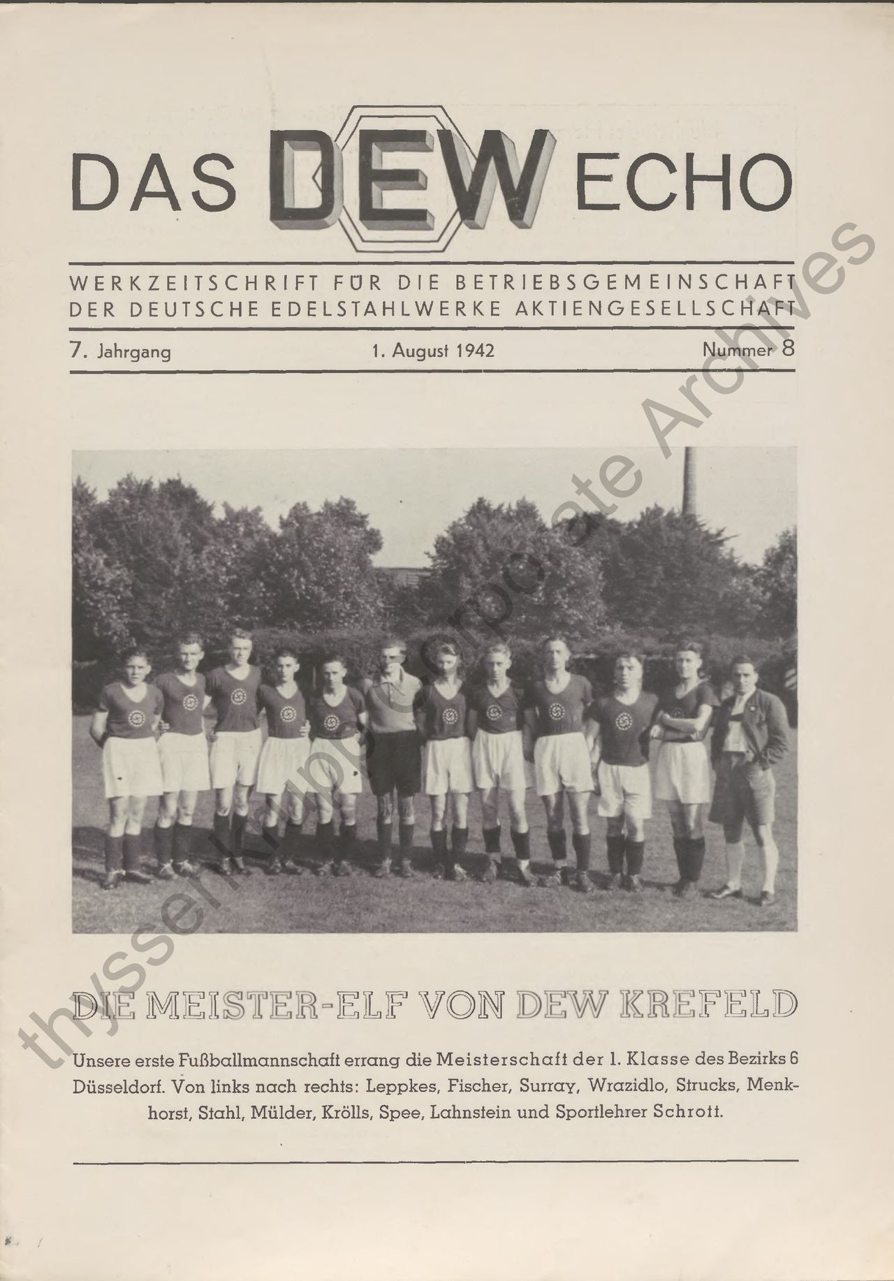 Edelstahl / Das DEW-Echo