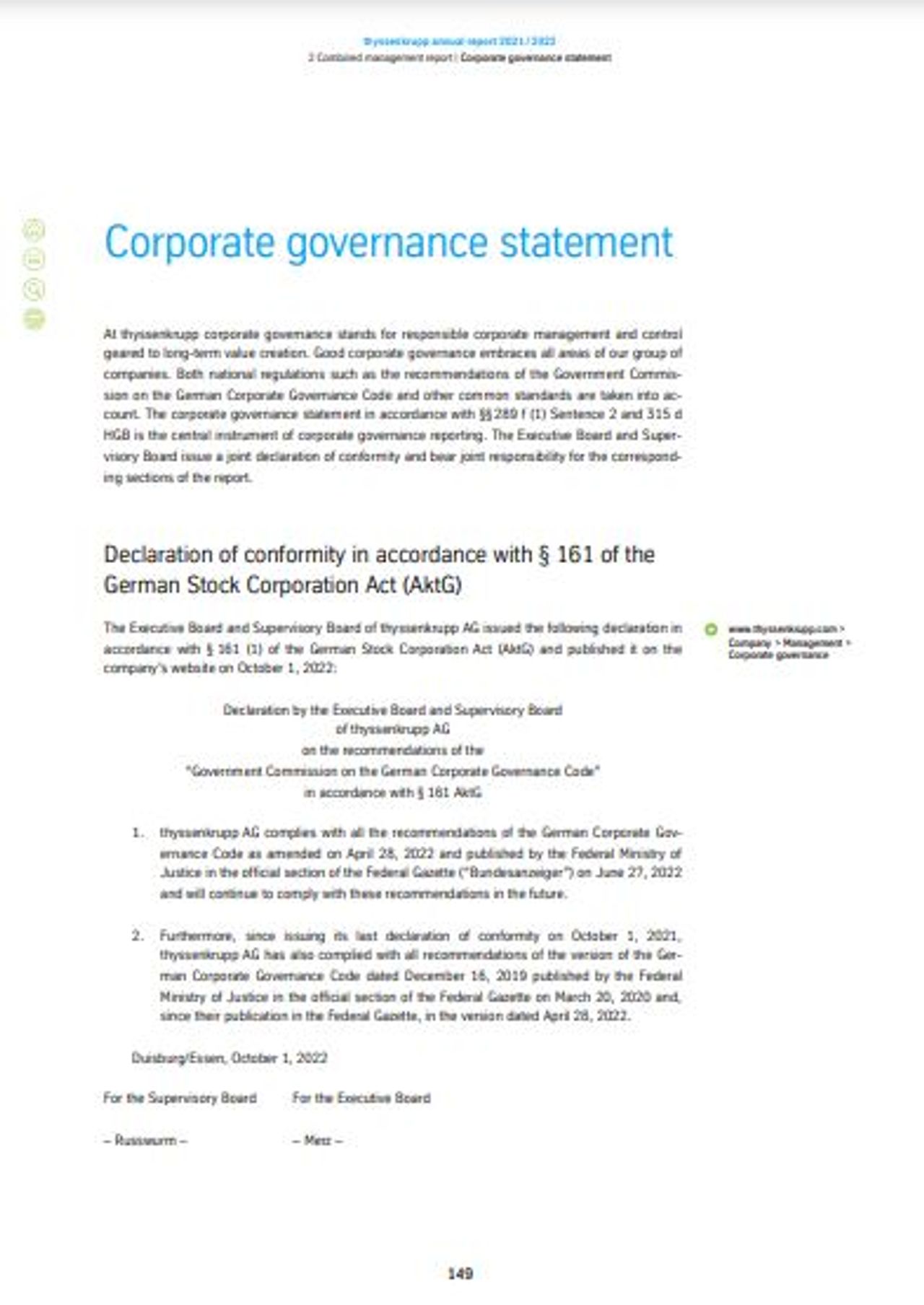 Corporate Governance Statement